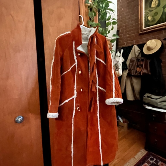 Jackets & Coats | Womens Rust Shearling Coat | Poshmark